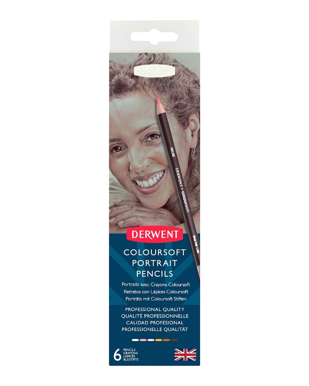 Набор цветных карандашей Derwent Coloursoft (оттенки кожи) 6 цветов в блистере