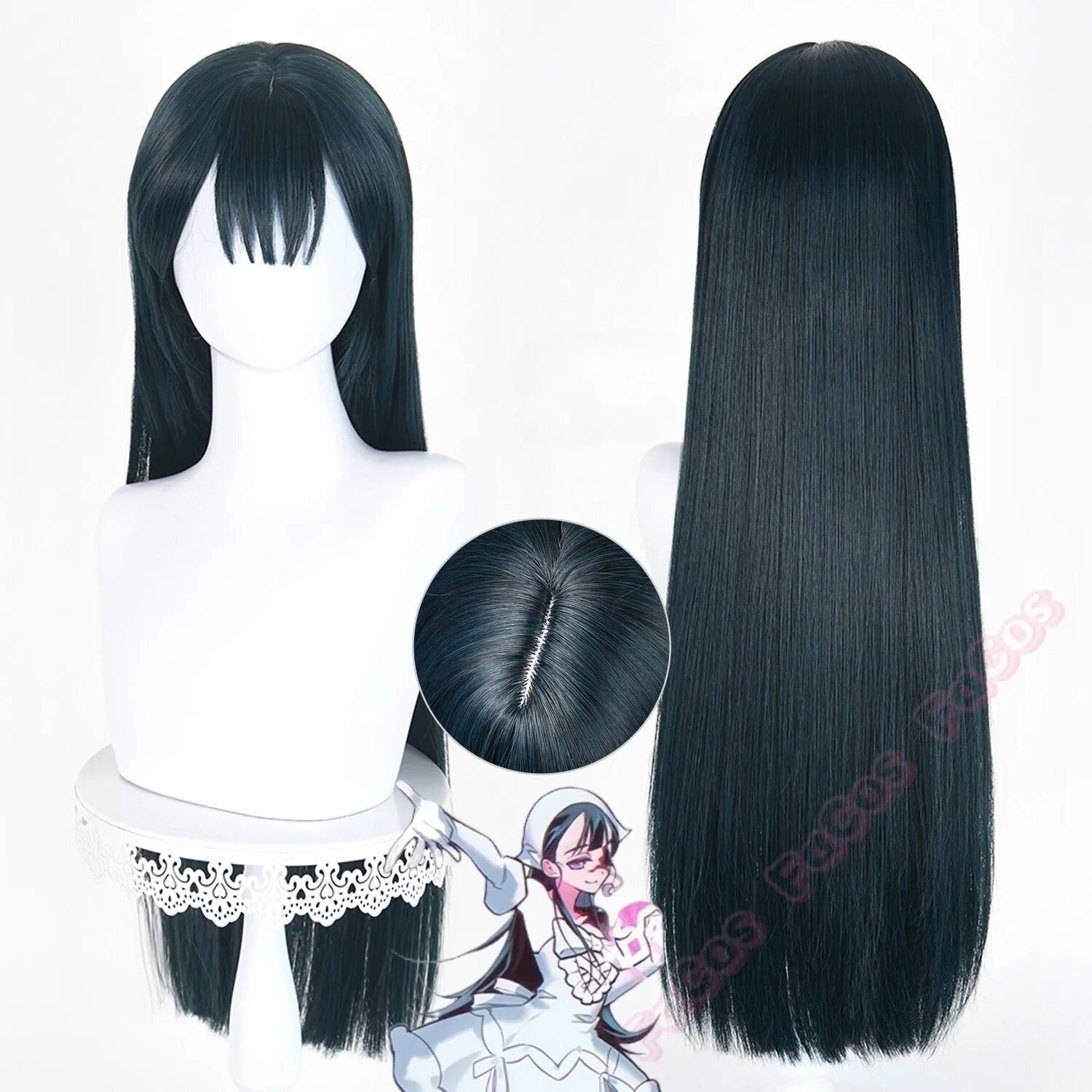 Костюм Суа Мизи для косплея Черный, XXL, Sua Wig