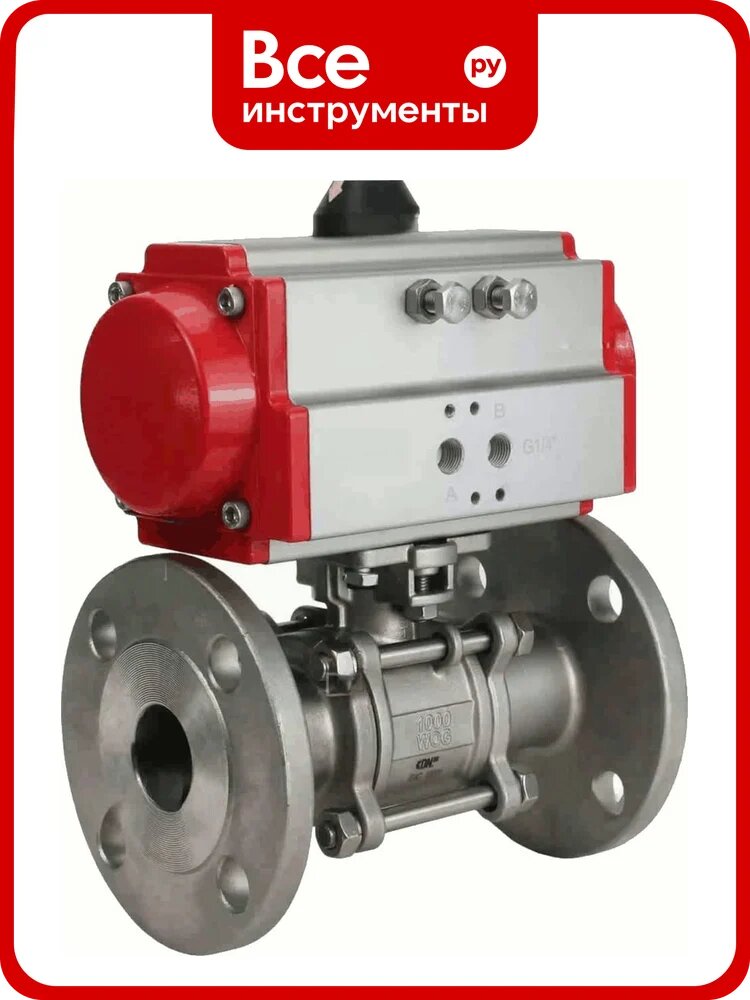 Кран шаровой кшфпт-iso.304.180 Ду100 Ру16 3-составной WDVF, пневмопривод DN-ru D160-68631