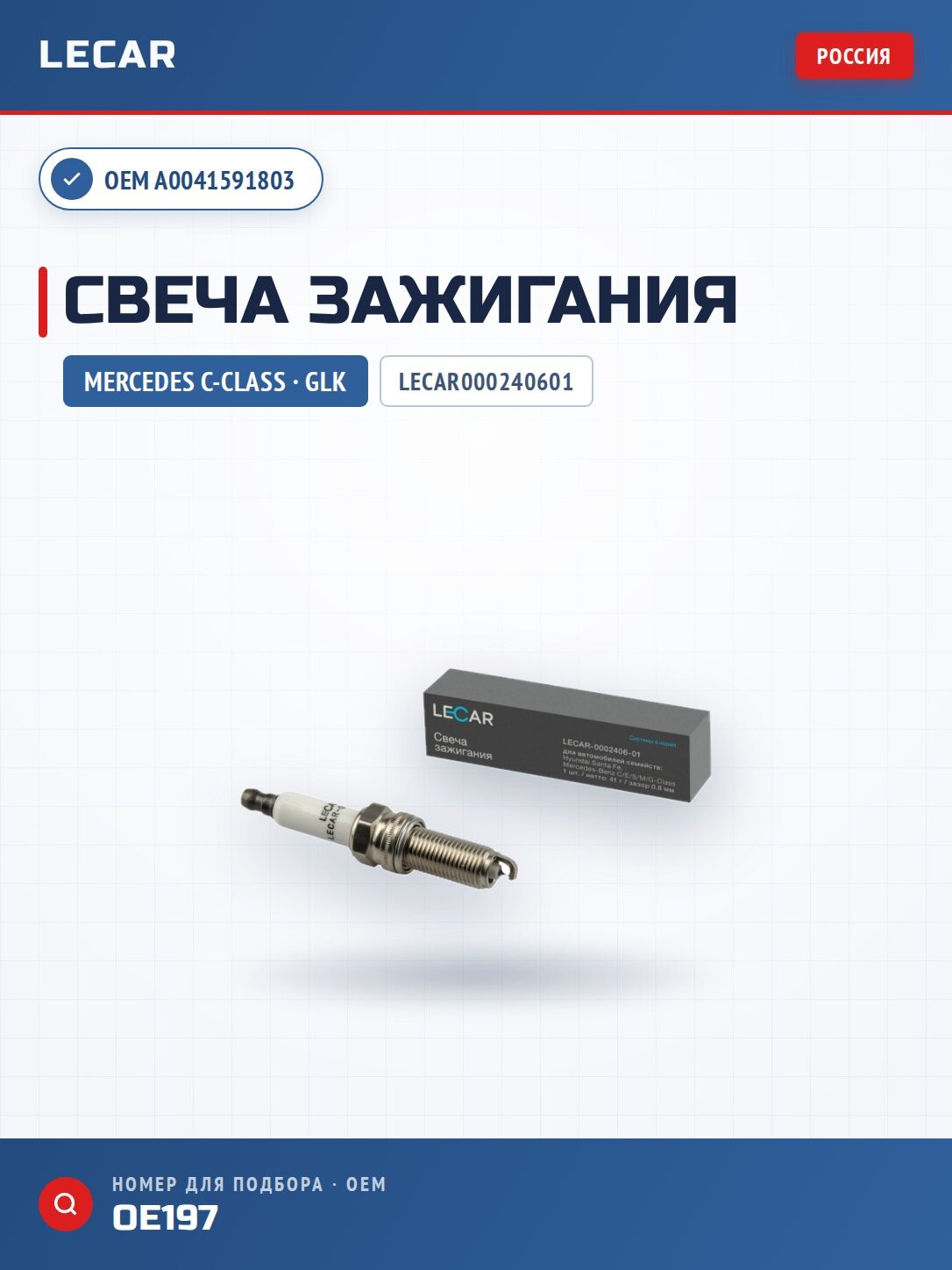 Свеча зажигания LECAR LECAR000240601