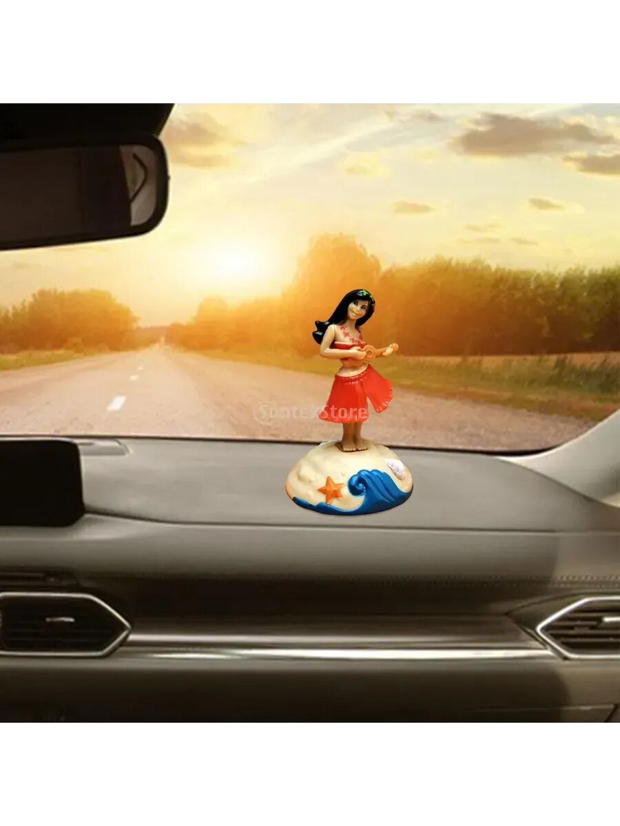 Фигурка Hawaiian Girl Dashboard Doll Ukulele 6,3 см х 10,5 с