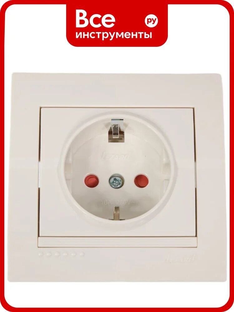 Розетка Lezard DERIY с защитой от детей, белый 702-0202-124B