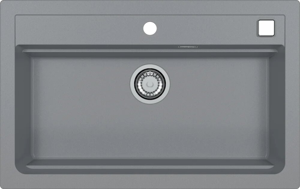 Мойка кухонная Alveus Atrox Granital 40 79x50, прямоугольная, мойка для кухни, под столешницу, серая, матовая