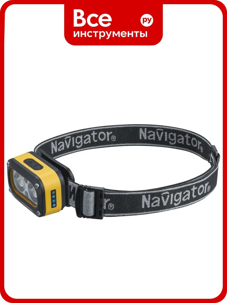 Фонарь 95 628 NPT-H43-ACCU налоб 1LEDx3Вт,1LEDx3Вт,5реж, Li-ion0.5Ач Navigator 95628