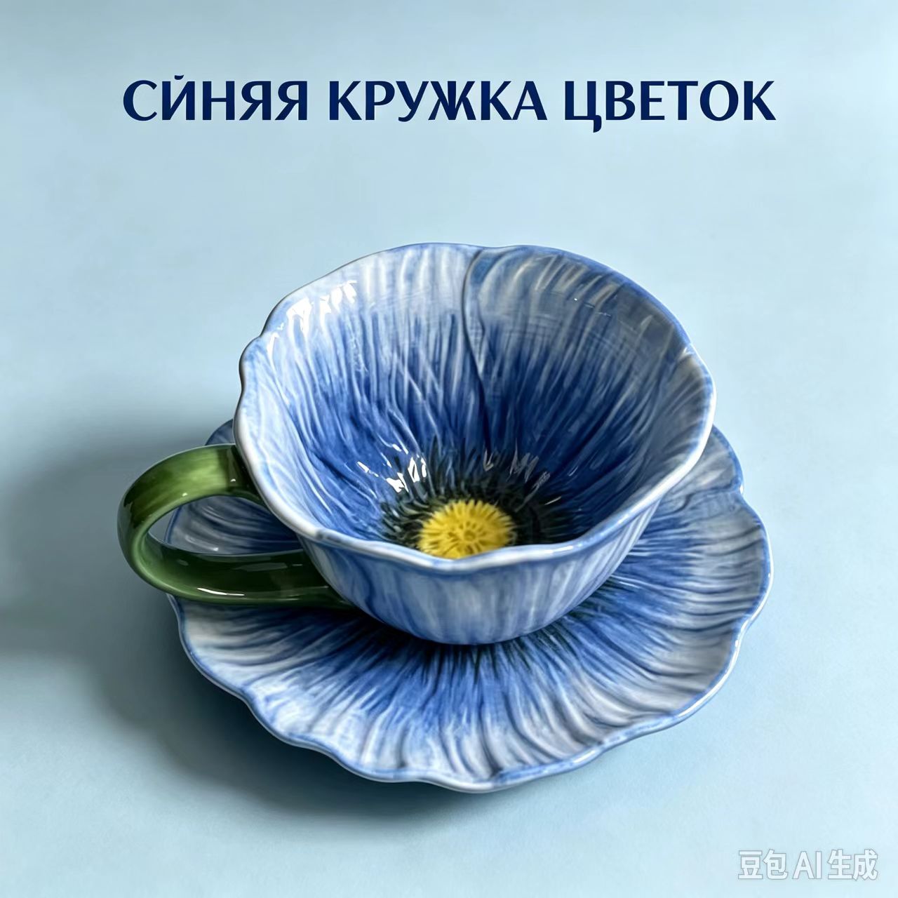 Керамическая чайная пара Мак, объемный 3D дизайн, чашка с блюдцем, для чая и кофе, оригинальный подарок на Новый год