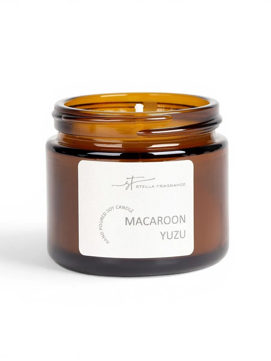 Аромасвеча в банке MACAROON YUZU, соевый воск, 50г