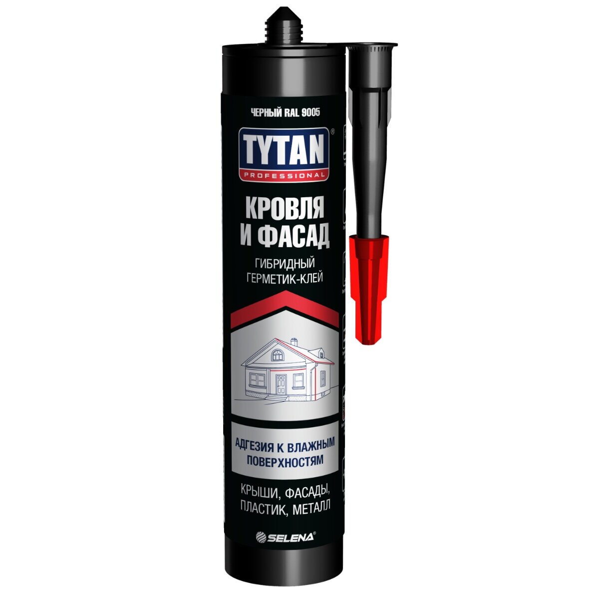 Клей-герметик гибридный Tytan Professional Кровля и фасад, 280 мл, RAL 9005, черный