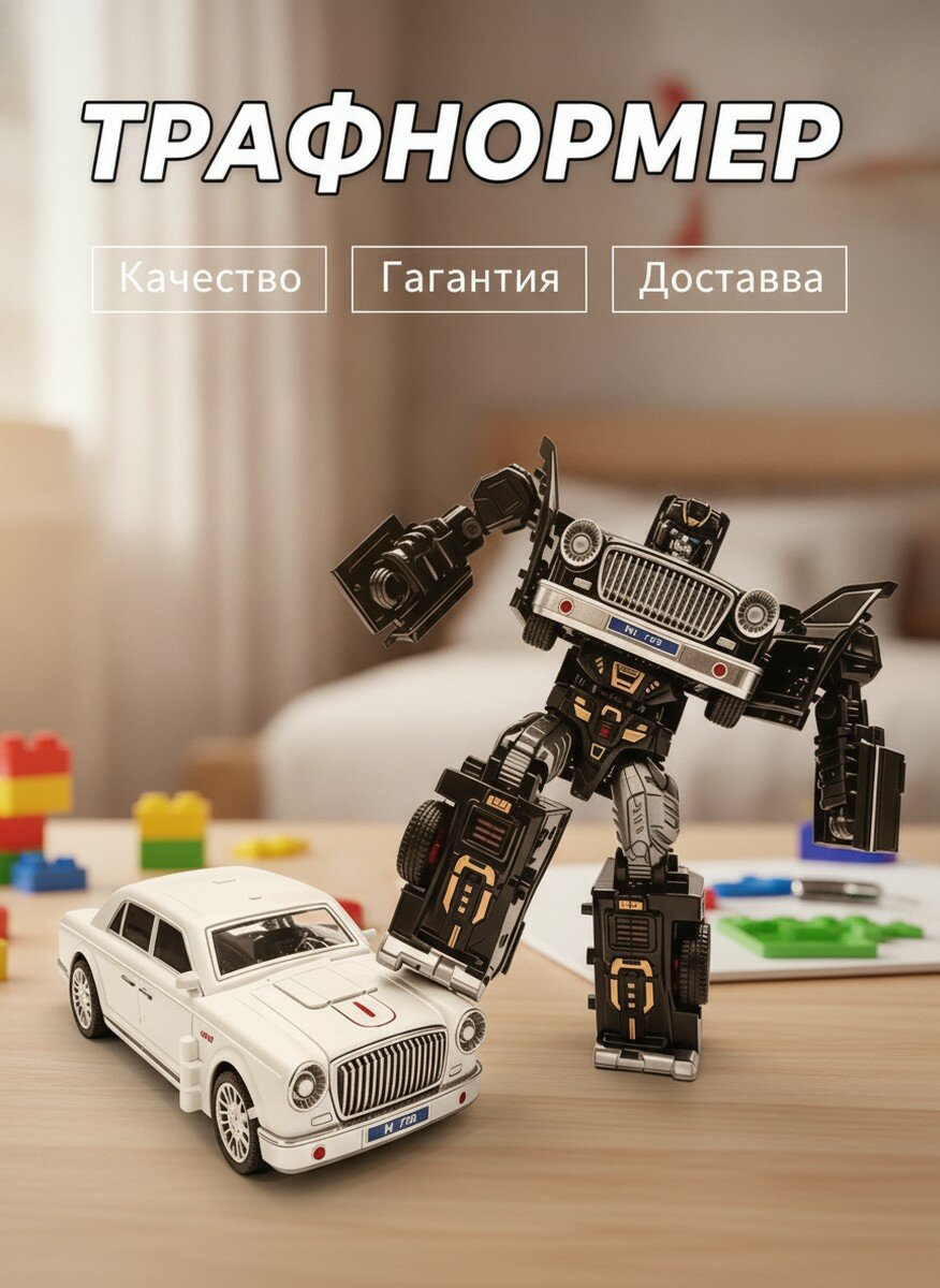 Детская игрушка — трансформирующийся робот «Кинг‑Конг», инерционная игрушечная машинка