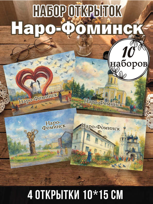 Открытки Наро-Фоминск 10 наборов 40 шт, 10х15 см