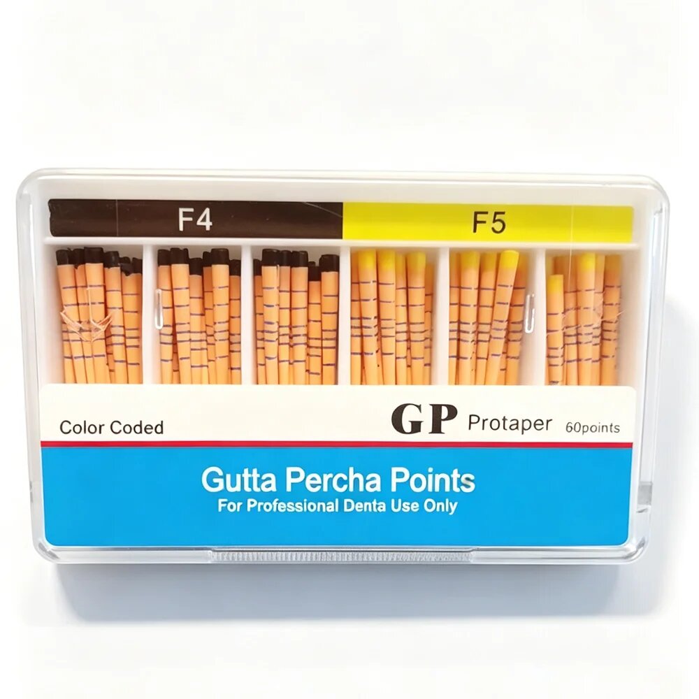 Гуттаперчевые штифты GP Pro taper F4-F5, 60шт