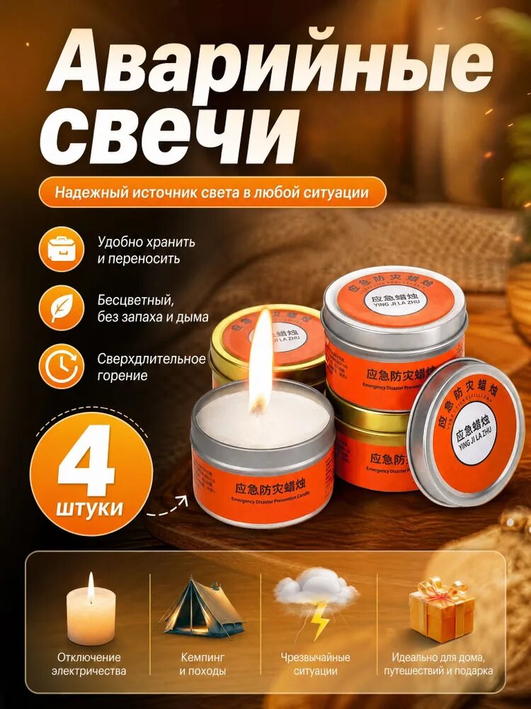 Свечи чайные "Без отдушки" 3 см х 5 см 1 шт