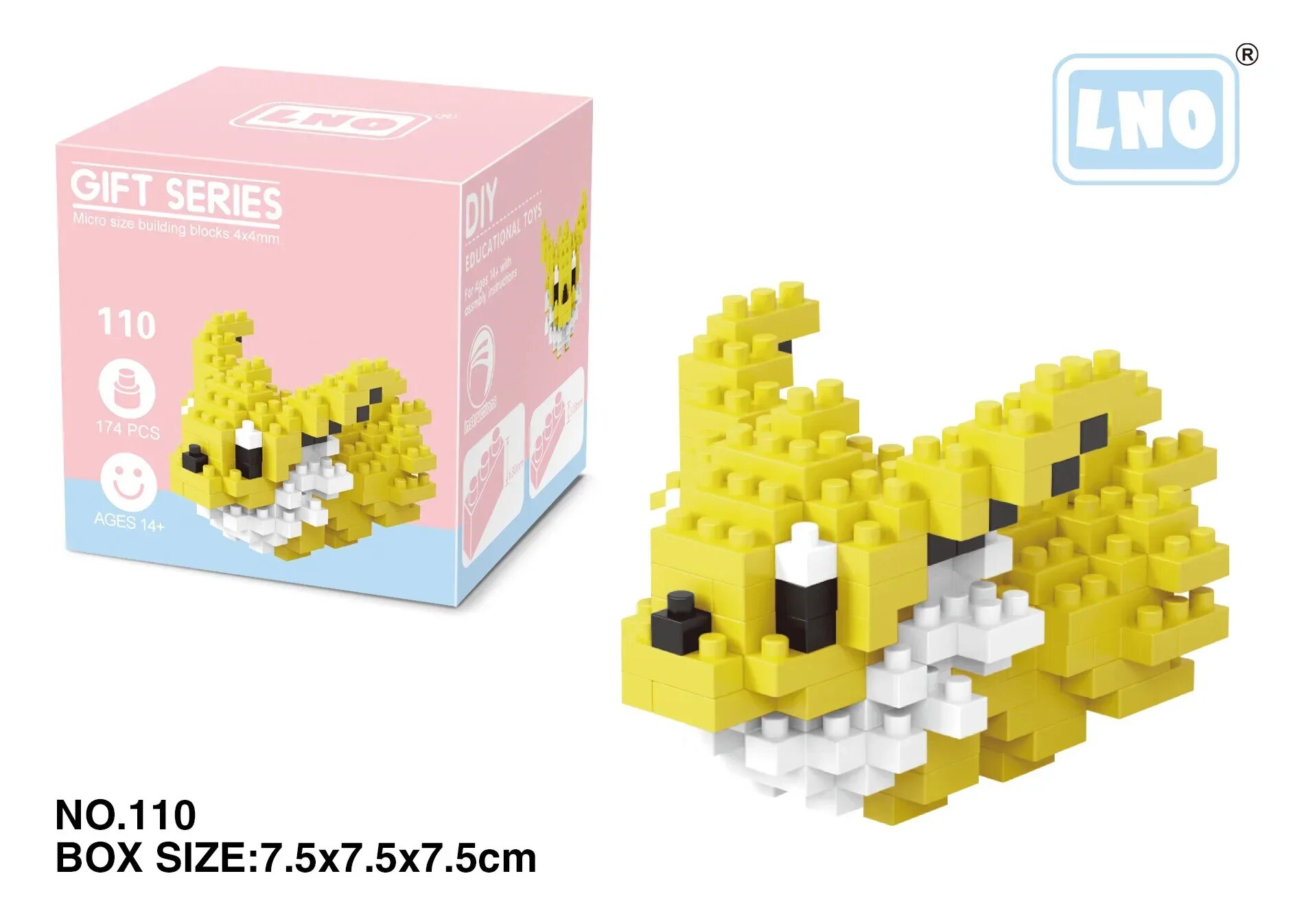 Nanoblock LNO-110 Желтый, DIY Pokemon