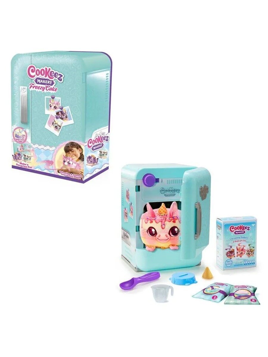 Cookeez Makery Freezy Cake: интерактивный набор мягких игрушек с холодильником и аксессуарами