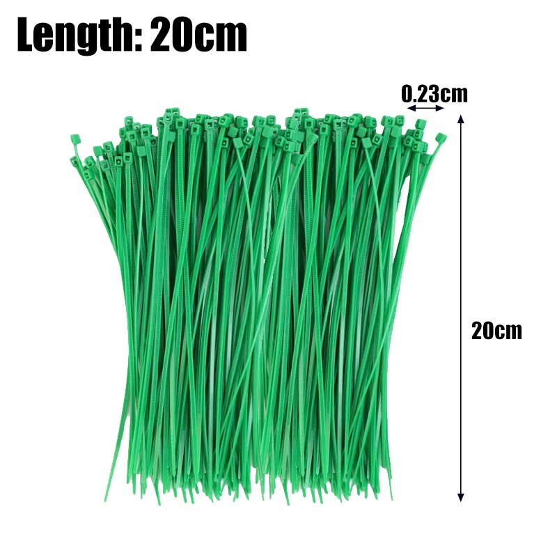 Зеленые нейлоновые кабельные стяжки 50-500 шт 50pcs, 20cm