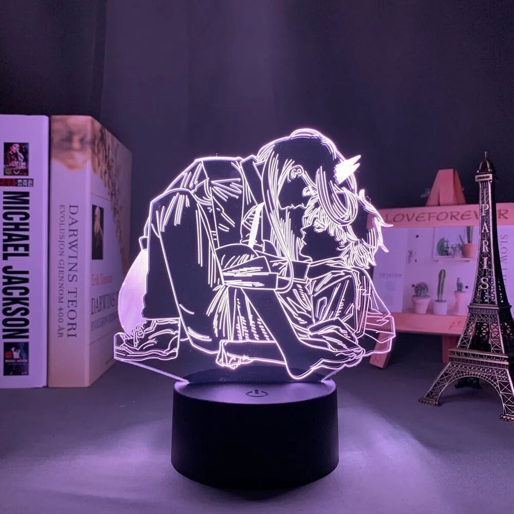 Ночник аниме Человек-бензопила, светильник LED USB, декор для комнаты