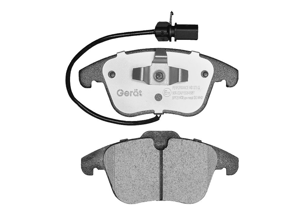 Тормозные колодки Gerat BPF251PG (передние) Low-metallic для а/м OPEL MOKKA/CITROEN C4/AUDI A4/PEUGEOT 208