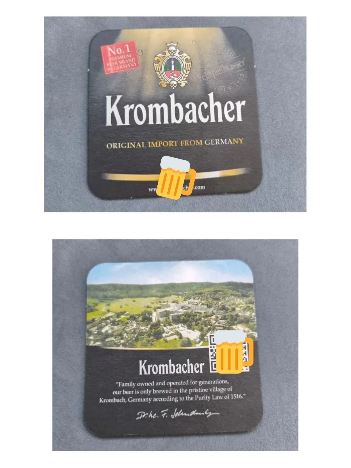 Бирдекель(костер) *Krombacher*Германия(подставка под пивной бокал)-1шт