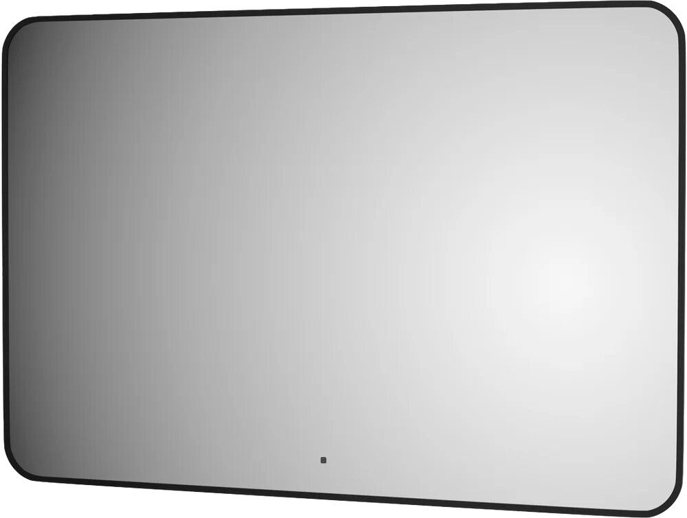Зеркало Defesto Aura DF 2980RH 120x80 со светодиодной подсветкой, 120 см, черное, пластиковое, зеркало настенное в ванную, в современном стиле