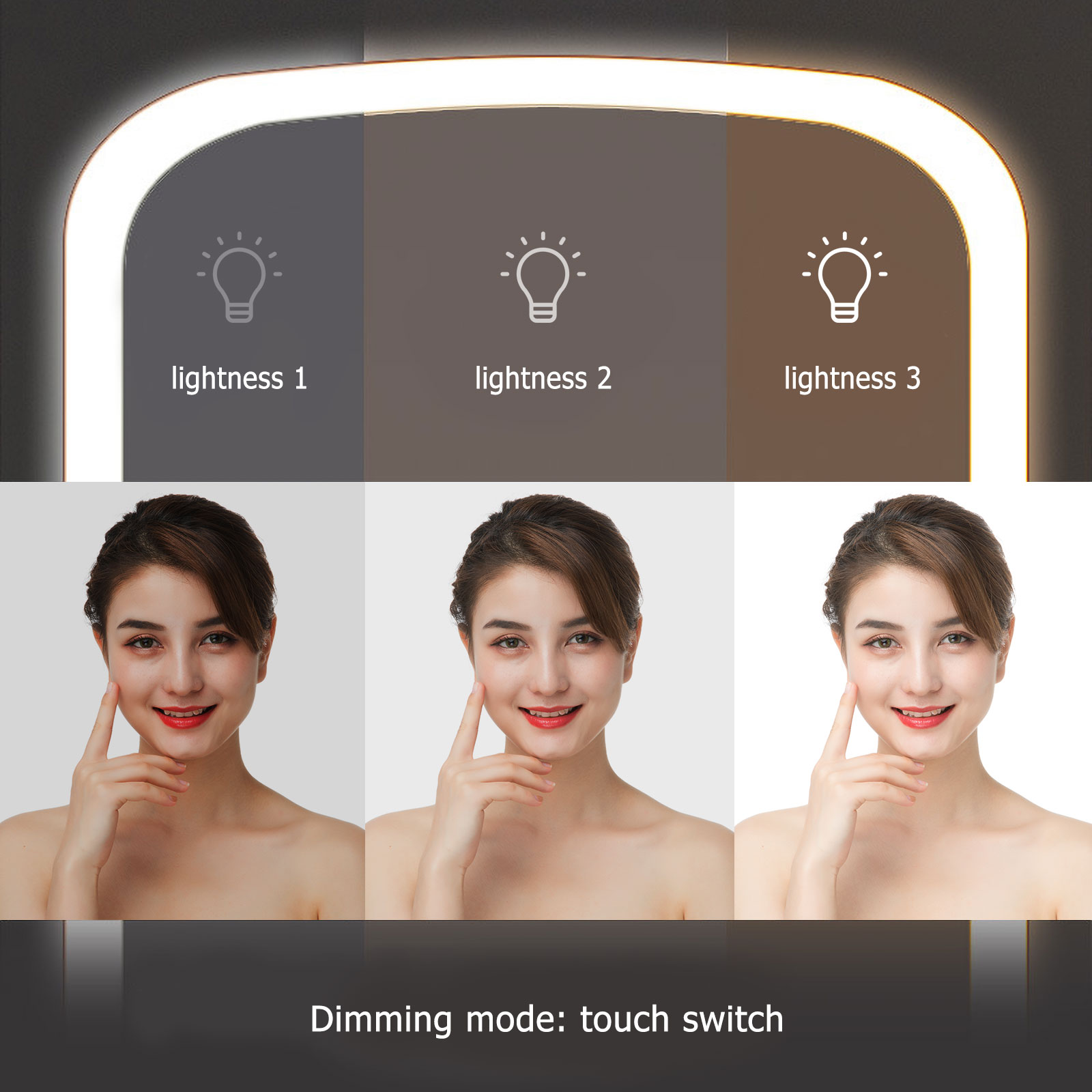 Косметическое Зеркало С Подсветкой LED Для Дома Белый 30x20cm