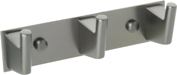 Крючок Fixsen Trend Graphite 98005-3 стальной, тройной, вороненая сталь, вешалка для полотенец в ванную, на шурупах