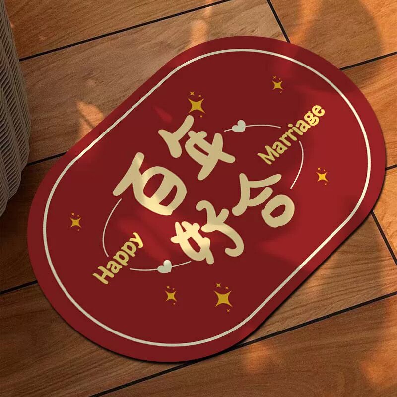 Красный коврик из силикагеля для ванной 60x90 см с дизайном Сердце, двойная противоскользящая, впитывающая, для входа