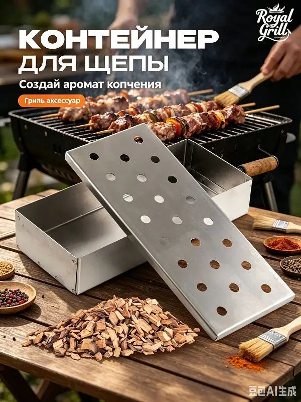 Прочный ящик для щепы копчения без ржавчины для мангала
