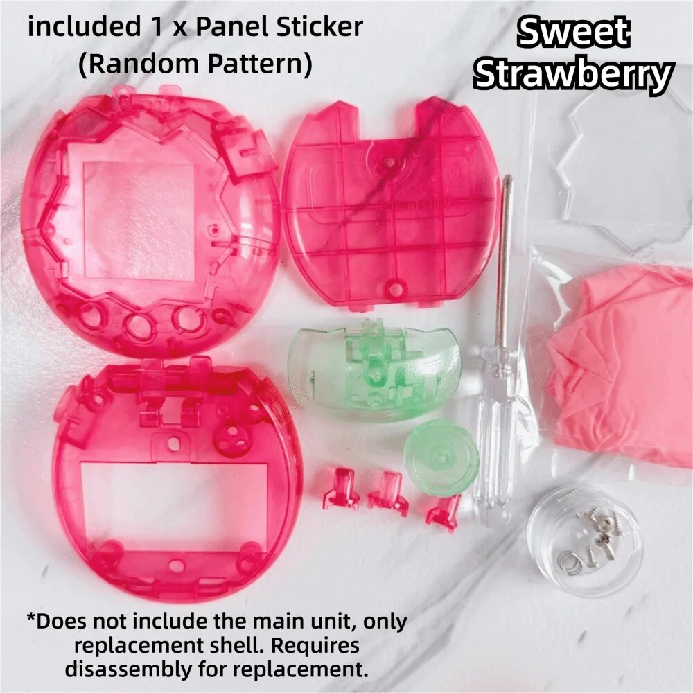 Премиальный прозрачный чехол для Tamagotchi Paradise Розовый, Strawberry