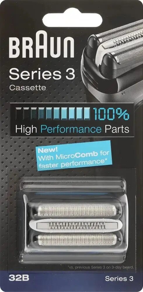 Сменная бреющая головка Braun Series 3 32B кассета с MicroComb для электробритв 3 серии