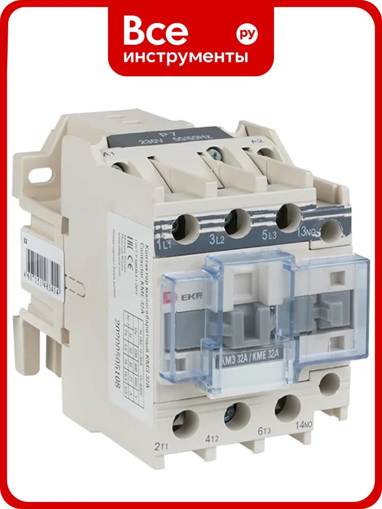 Малогабаритный контактор EKF PROxima КМЭ, 32А, 36В, 1NO ctr-s-32-36