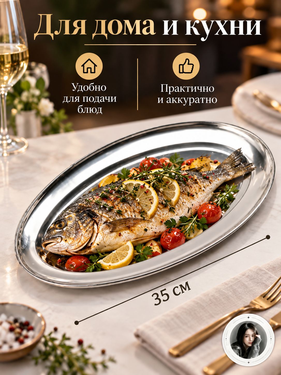 Поднос, 34.8 см, 1 шт