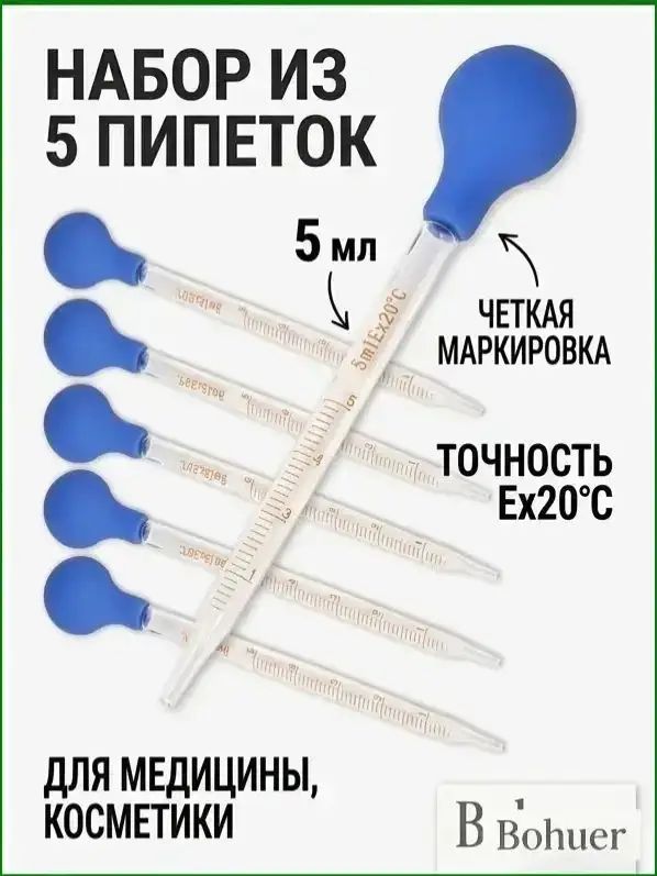1 комплект из 5 стеклянных клеевых головок, пипетка-капельница-5 мл для отправки большого синего всасывающего шарика