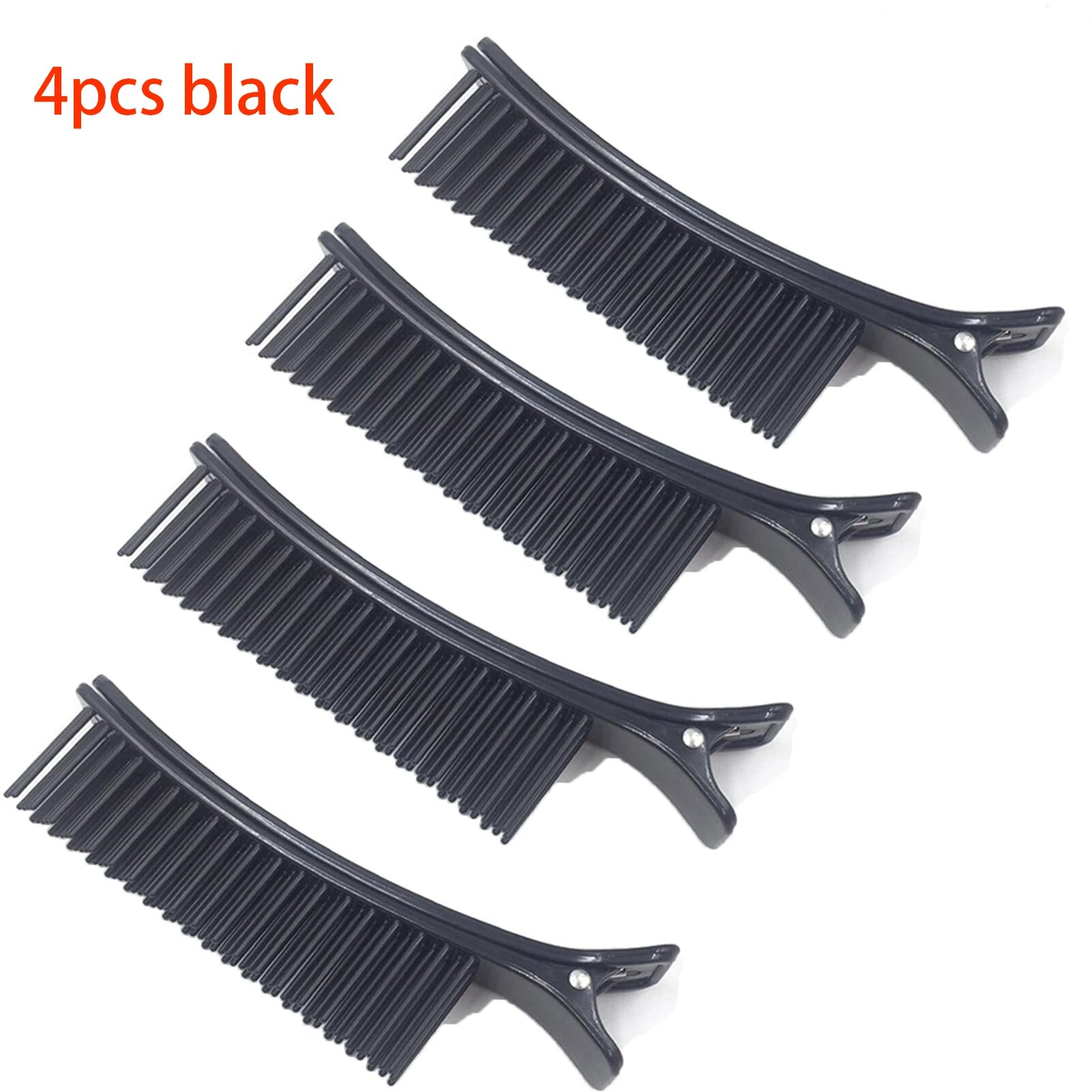 Заколки-гребни для волос пластиковые 1 шт 4pcs black