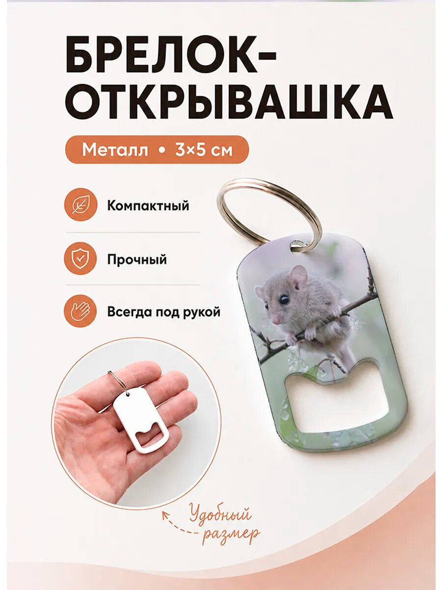Брелок открывашка "Мышонок На Ветке"