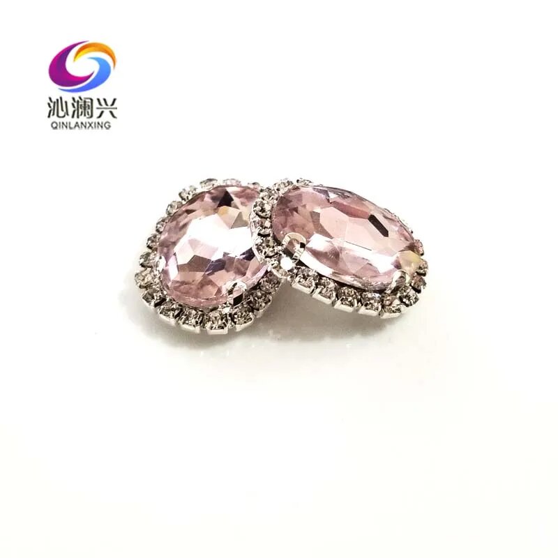 Серебристые стеклянные кристаллы для рукоделия Розовый, 10x14mm 10pcs, Pink