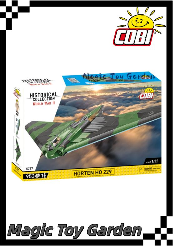 Конструктор COBI 5757 Horten Ho 229 German WWII Flying Wing Fighter Bomber Jet 1:32 Building Blocks 953 Pcs with Pilot Minifigure