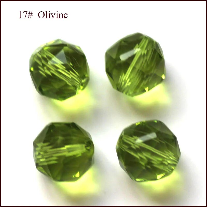 Хрустальные бусины 6 мм olivine изумрудные
