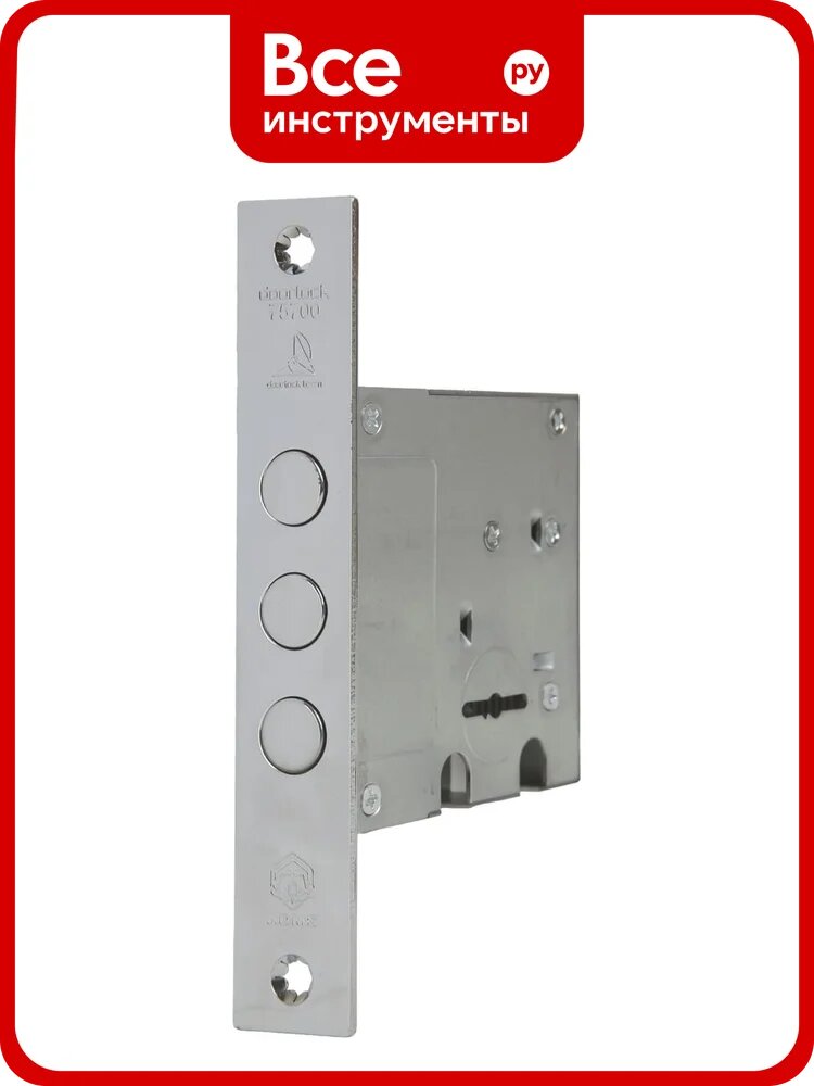 Корпус сувальдного замка Doorlock DL8257K/Z/52мм, 5 ключей, хромированная фронтальная планка 26х155мм, диаметр ригелей 14мм 75700