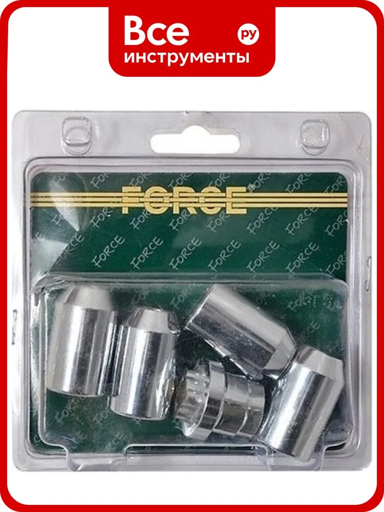 Набор секреток на колесные диски М12x1.5RH 5 предметов FORCE 644405