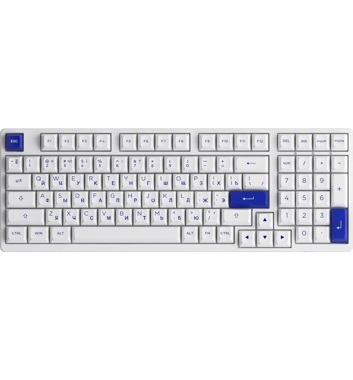 Игровая клавиатура Akko 3098B White&Blue Purple ASA profile