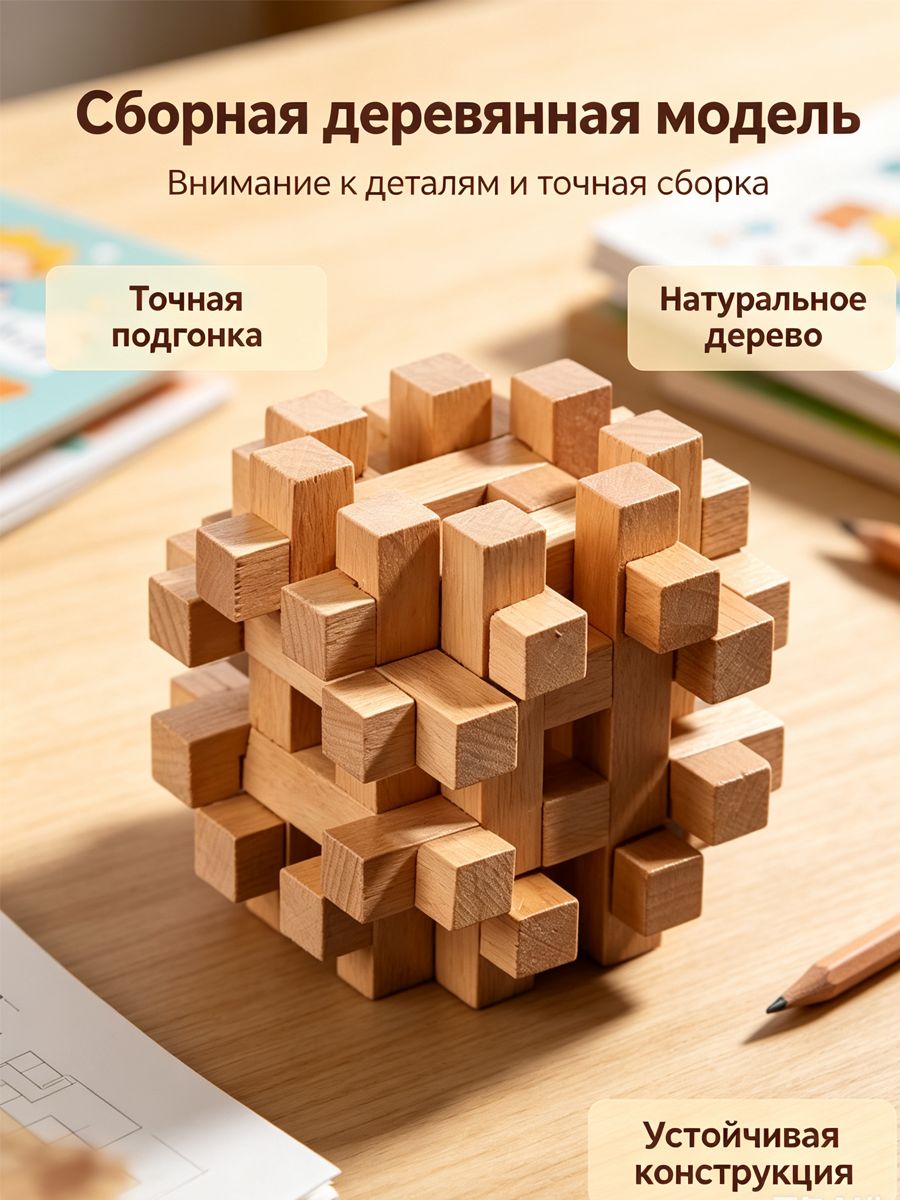Деревянная головоломка Лу Баня для детей и взрослых