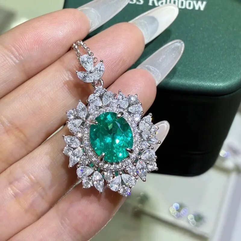 Подвеска Cross Rainbow Параиба из серебра 925