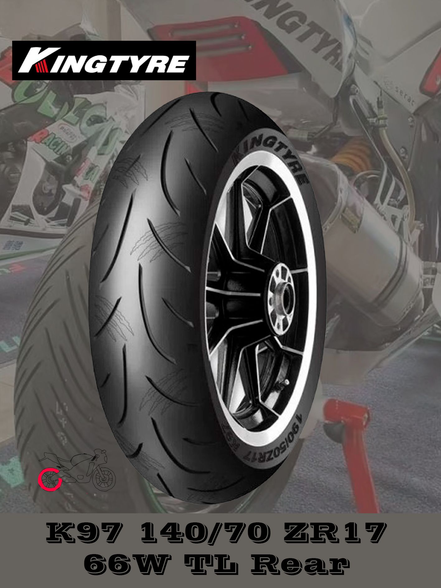 Шина для мотоцикла Kingtyre K97 140/70 ZR17 66W TL Rear (задняя ось)