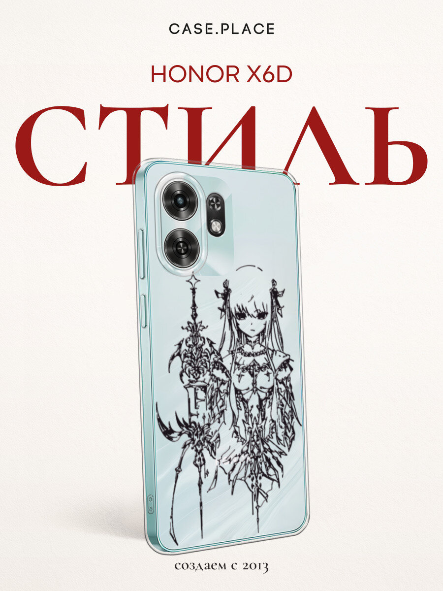 Чехол на Honor X6d / Хонор X6d с принтом Аниме девушка с мечом