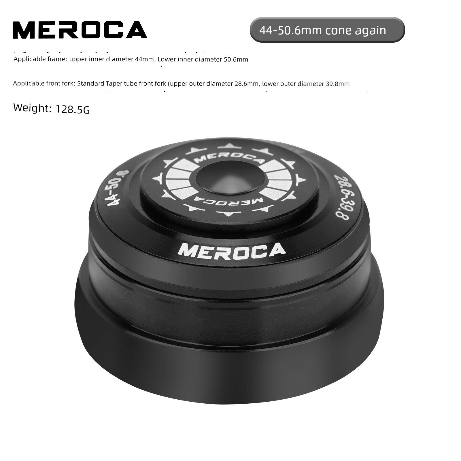 MEROCA Вилочный комплект для горного велосипеда 44-50,6 мм для конической вилки 28,6x39,8 мм - Черный