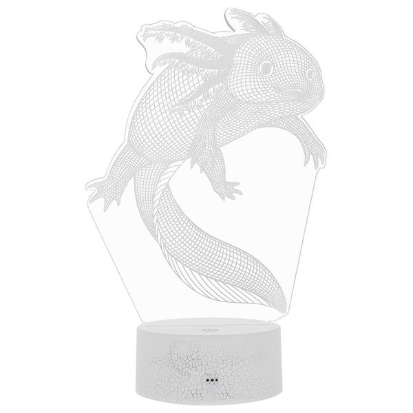 Ночник 3D LED с эффектом аксолотля, оптическая иллюзия, смена цветов, для детей