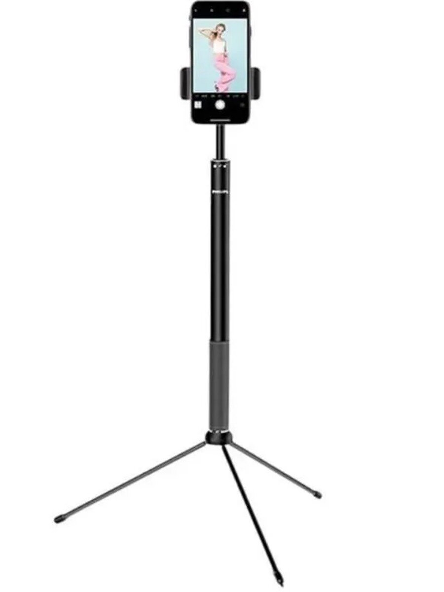 Штатив-держатель для телефона Philips DLK3621N/93 2-в-1 с кольцевой подсветкой для селфи, TikTok и макияжа, черный
