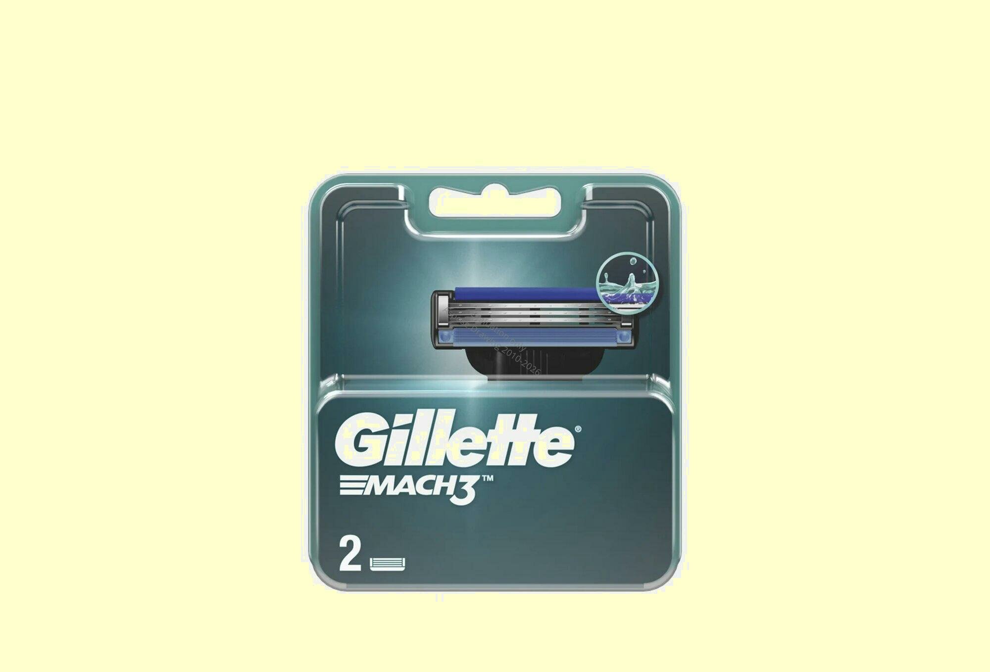 Сменные Кассеты для бритья 2 штуки в упаковке GILLETTE Mach3