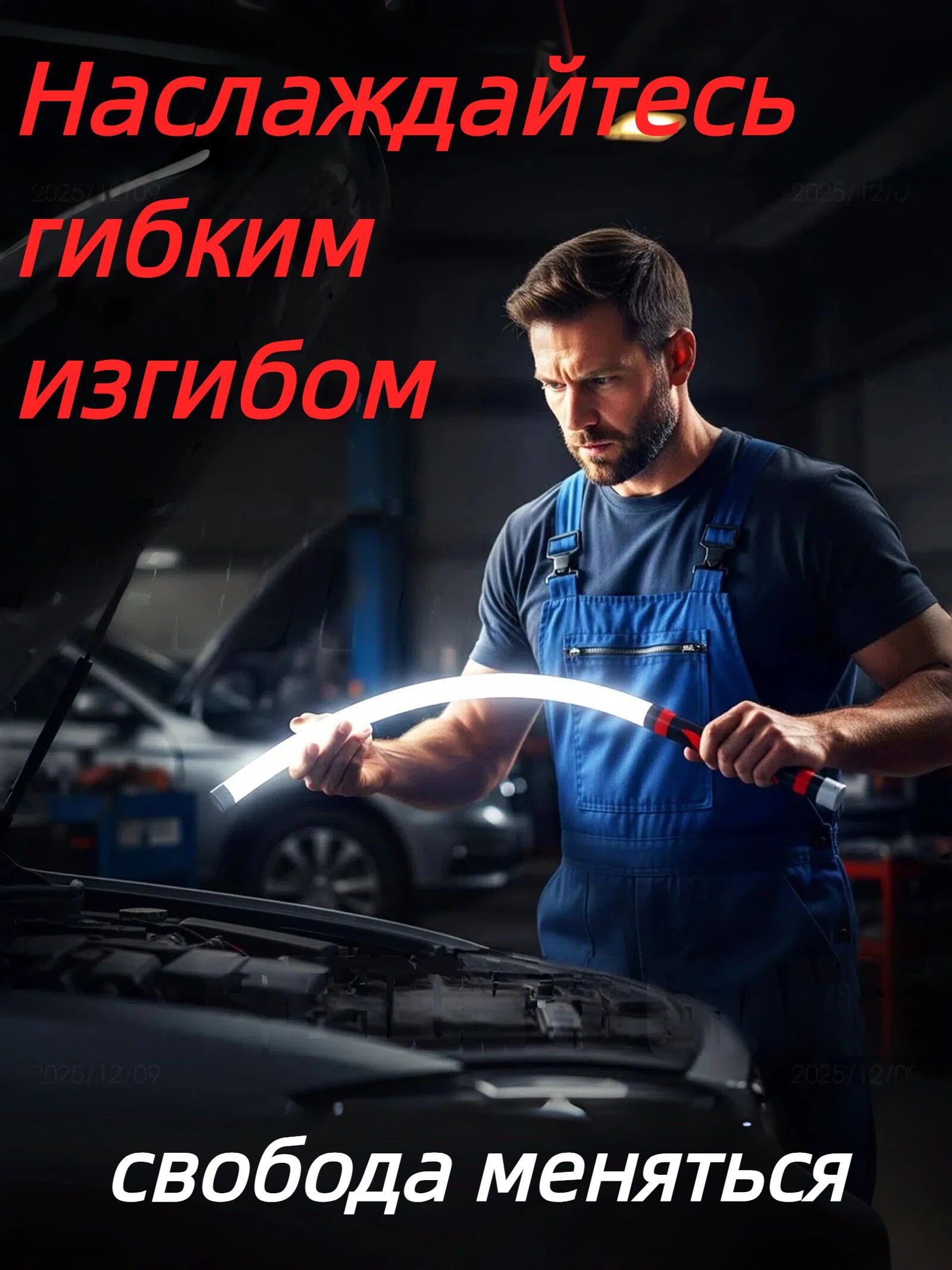 Гибкий LED-фонарик профессиональный рабочий светильник, портативный инструмент для механиков, автомобильного ремонта и инспекции в узких пространствах