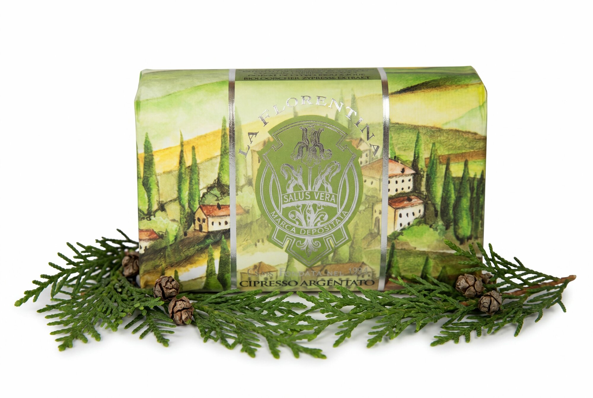 Мыло туалетное твердое La Florentina Серия 200 г Silver Cypress / Серебристый кипарис