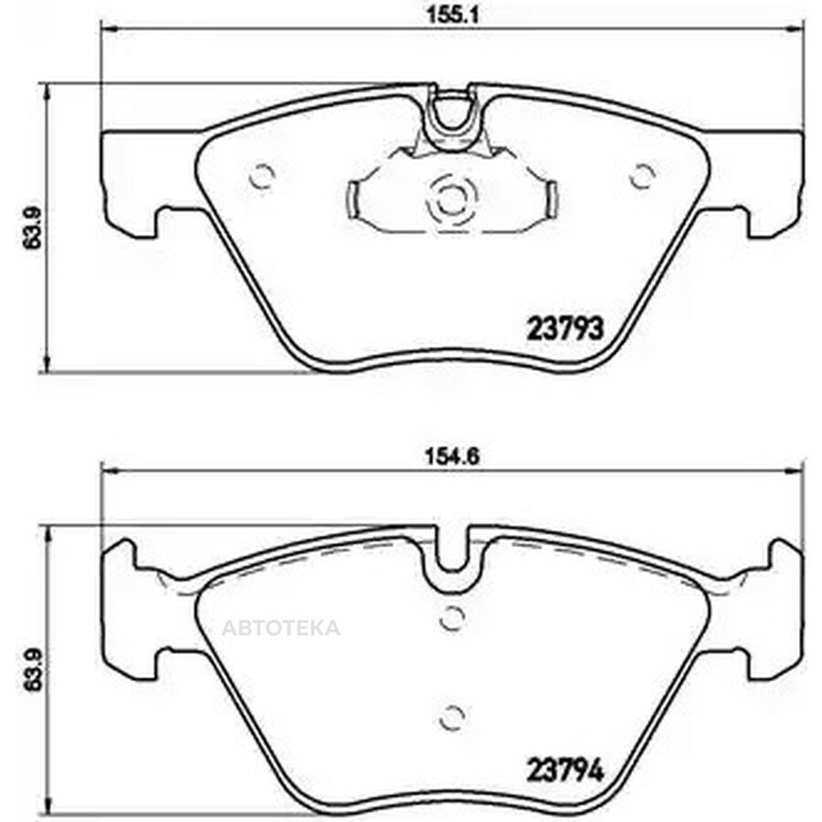 Колодки передние BMW E60 2.0/2.5L 04-> BREMBO P06057 BREMBO P06057